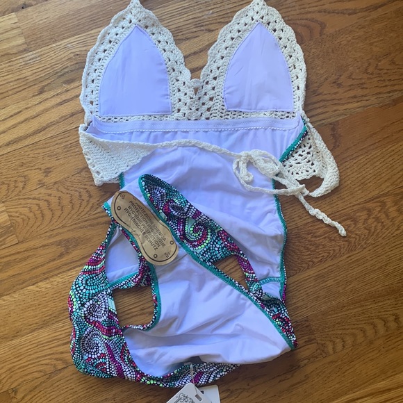 Couer de Vague | Swim | 33 Nwt Bathing Suit One Piece Unikini Crochet ...
